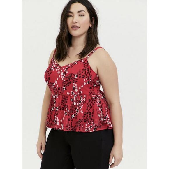 torrid | Tops | Torrid Plus 1x Peplum Chiffon Midi Cami Top Pink ...